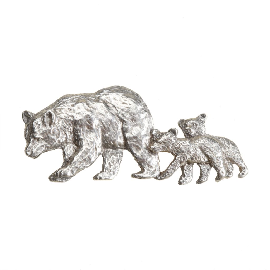 Pewter Black Bear and Cubs Pin | Smokies Life