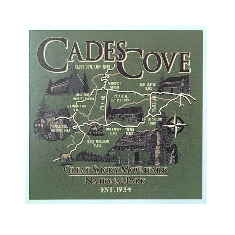 Cades Cove Map Sticker | Smokies Life