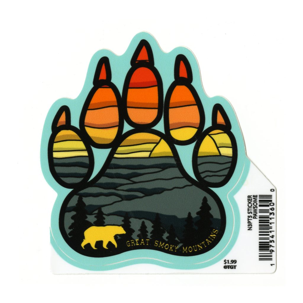 Smokies Life Great Smoky Mountains National Park Pawsome Bear Sticker