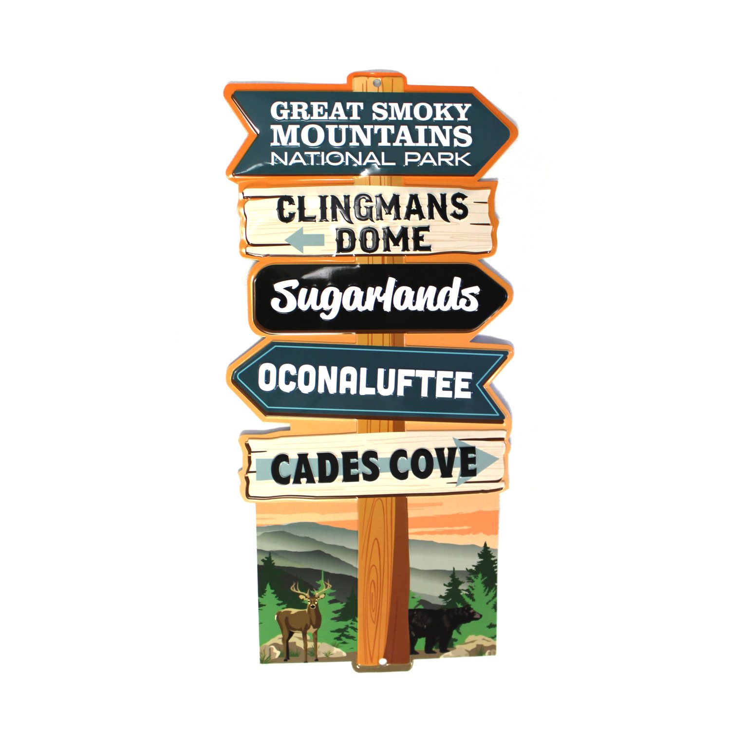 Great Smoky Mountains National Park Signpost Metal Sign - Smokies Life